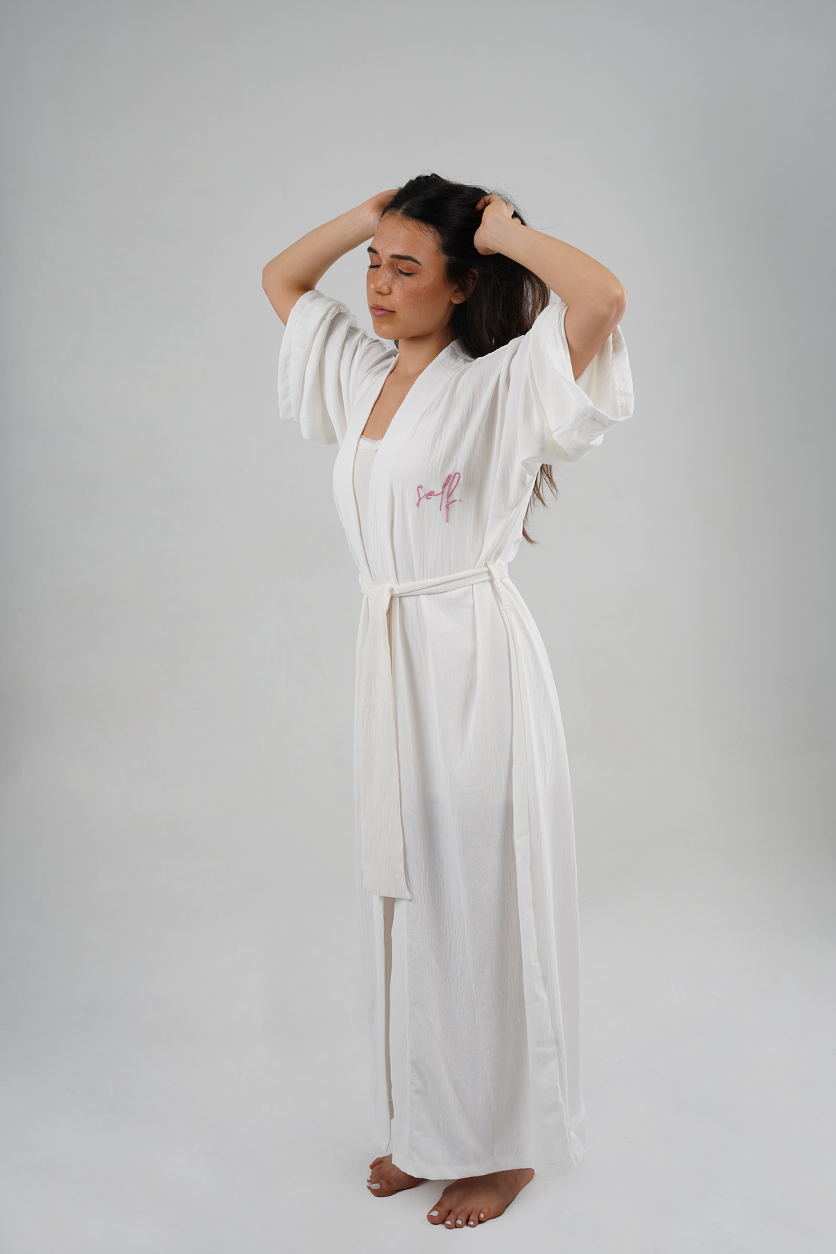 Luxurious Long Bridal Flowy Robe: Wedding Prep Essential – Self The Brand